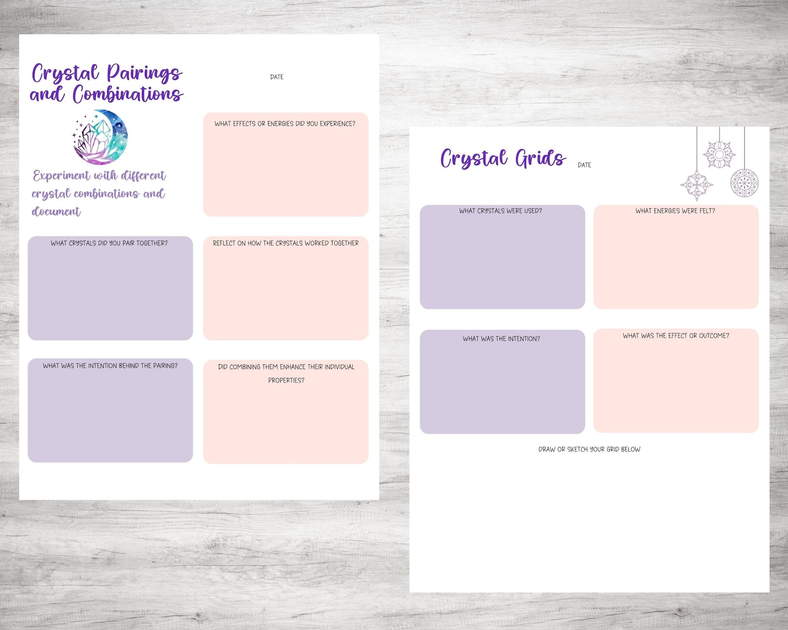 Printable 9 Page Crystal Journal -crystal Description Journal - Crystal ...