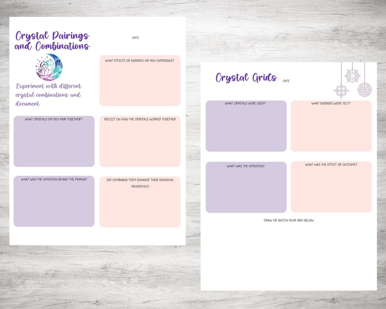 Printable 9 Page Crystal Journal -crystal Description Journal - Crystal ...