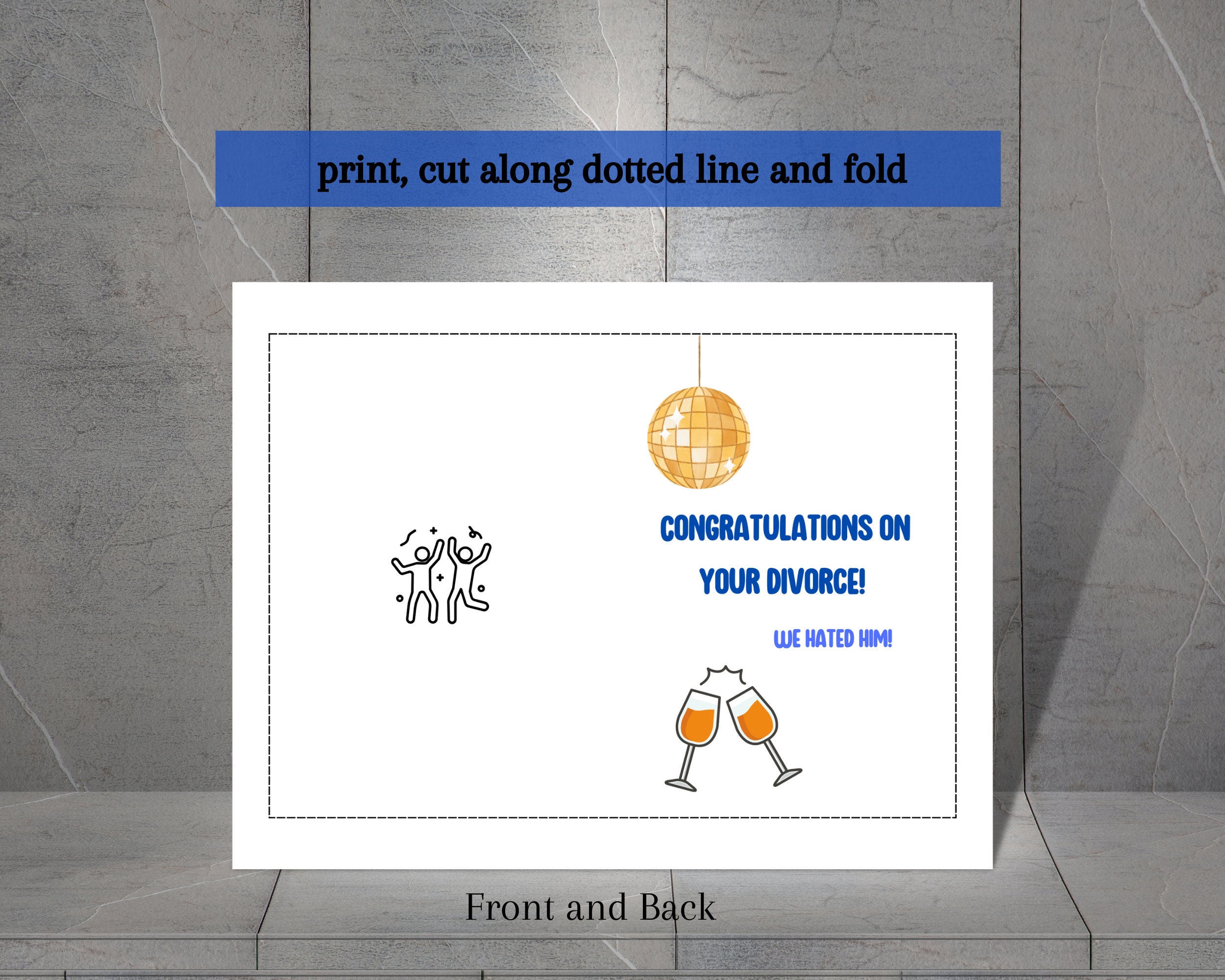 Congratulations on Your Divorce - Greeting Card - Blank Card - Divorce ...