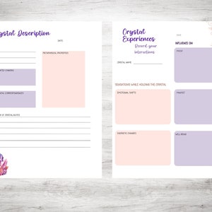 Printable 9 Page Crystal Journal -crystal Description Journal - Crystal ...