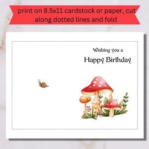 Printable Mushroom Birthday Card - Etsy