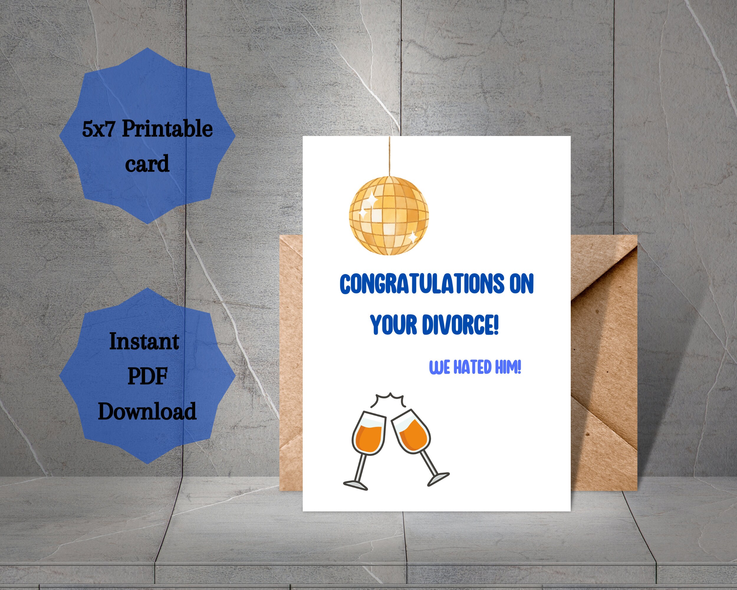 Congratulations on Your Divorce - Greeting Card - Blank Card - Divorce ...