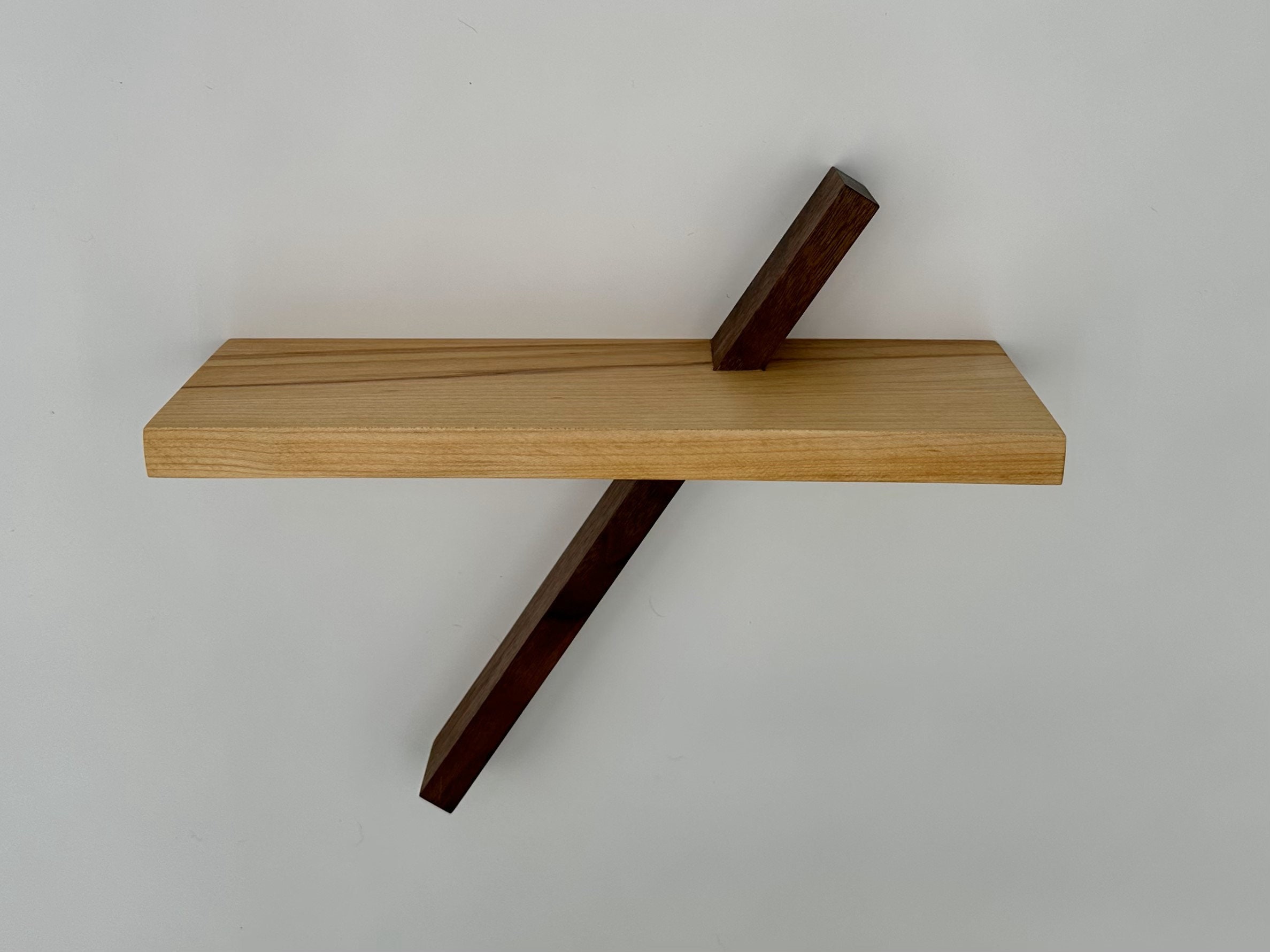 Minimalist Wooden Slant Wall Shelf - Etsy