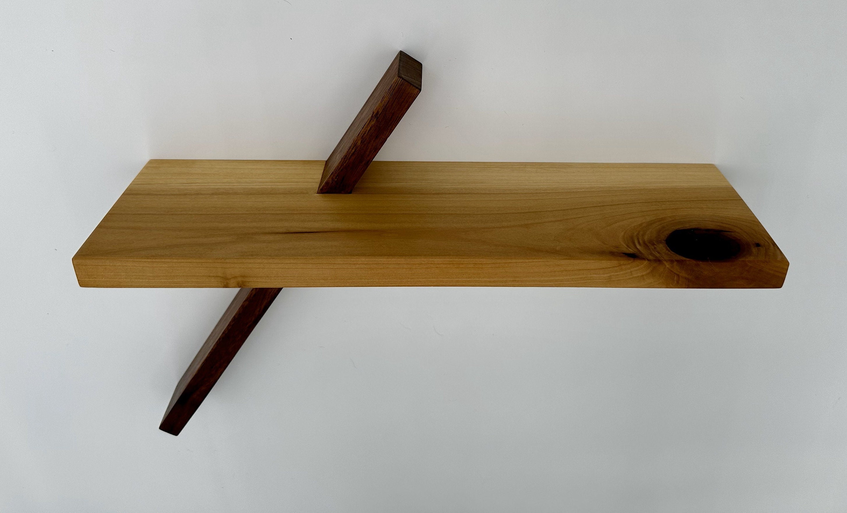 Minimalist Wooden Slant Wall Shelf - Etsy