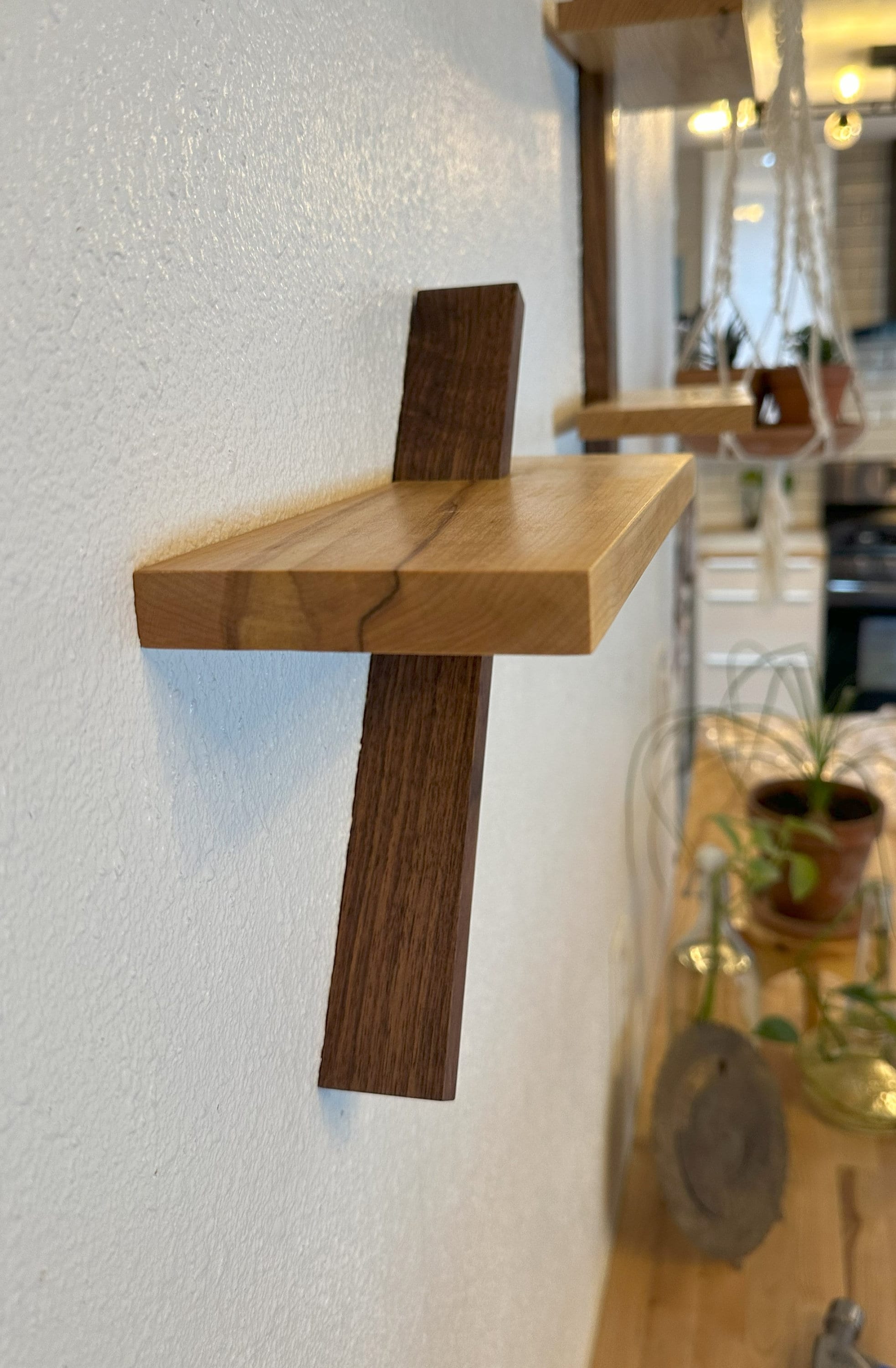 Minimalist Wooden Slant Wall Shelf - Etsy