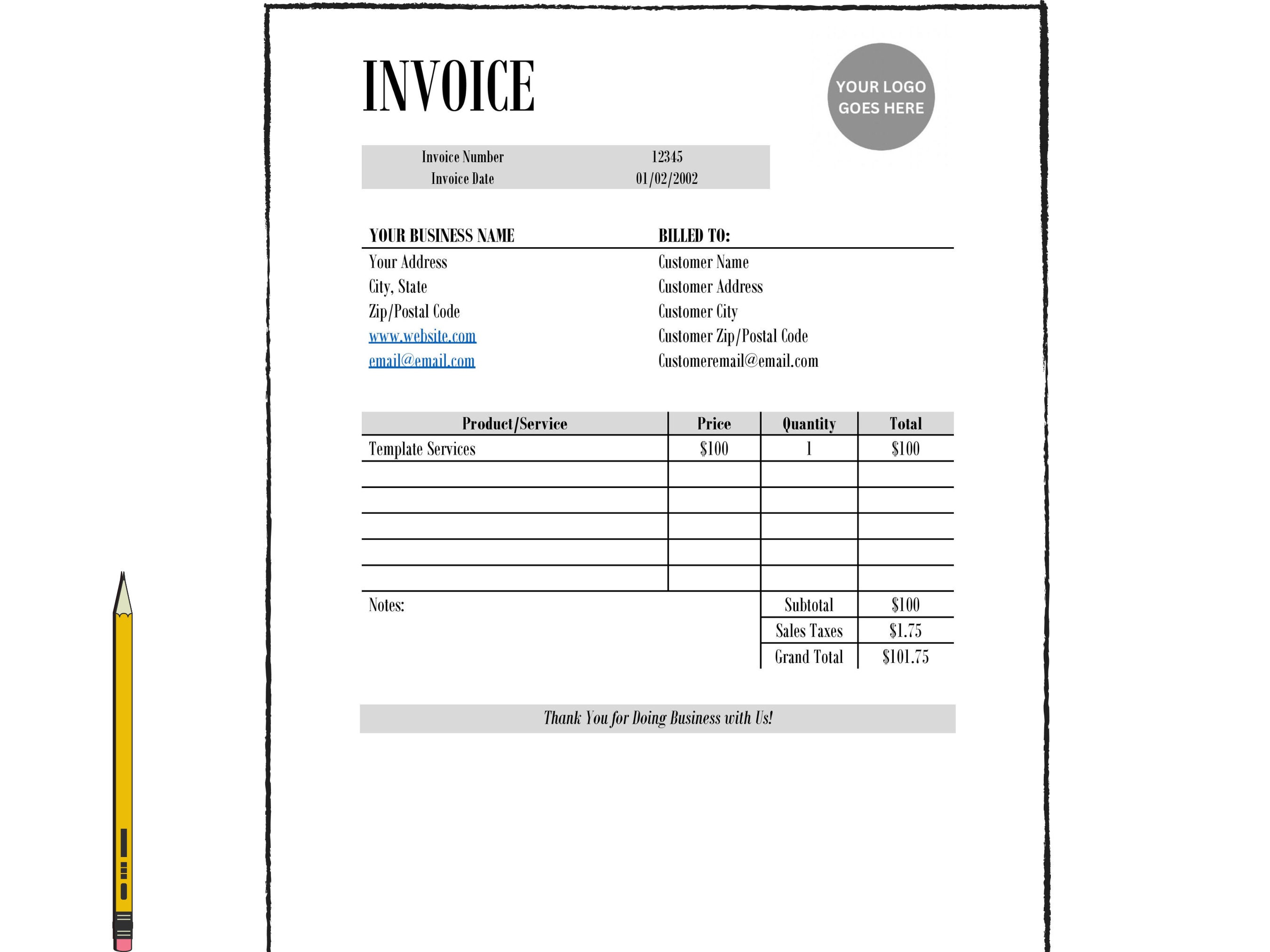 Professional Logo Invoice Template Create Polished Invoices Easily ...