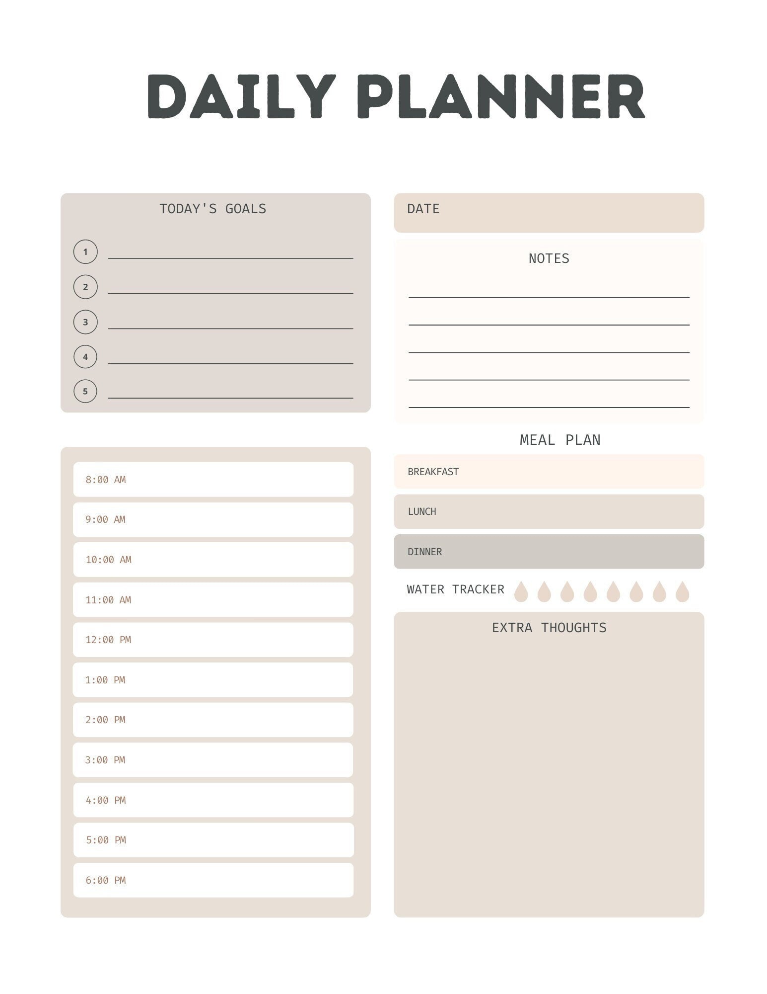 Digital Daily Planner, Printable Planner, Digital Schedule, to Do List ...