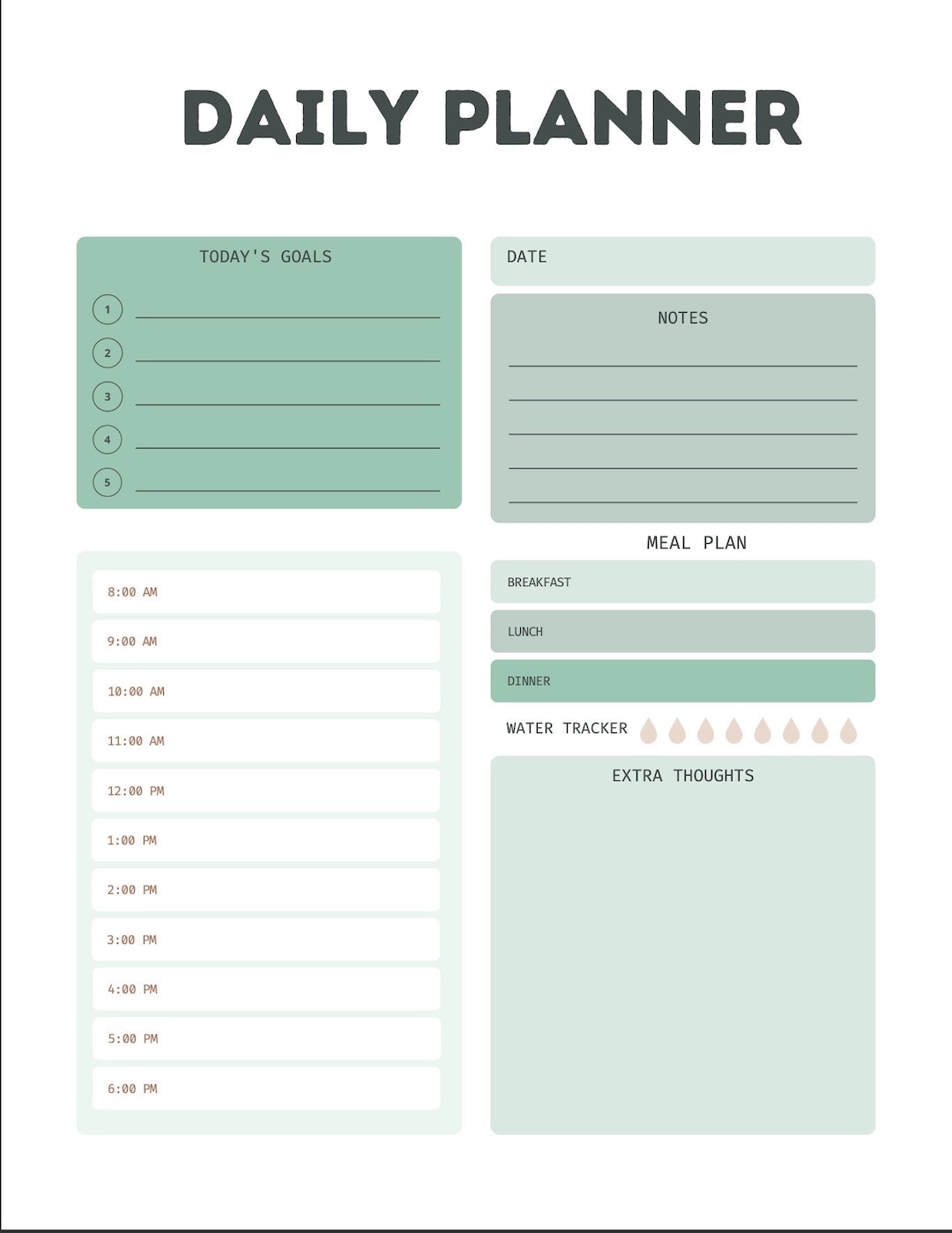Digital Daily Planner, Digital Schedule, to Do Page, Digital Download ...