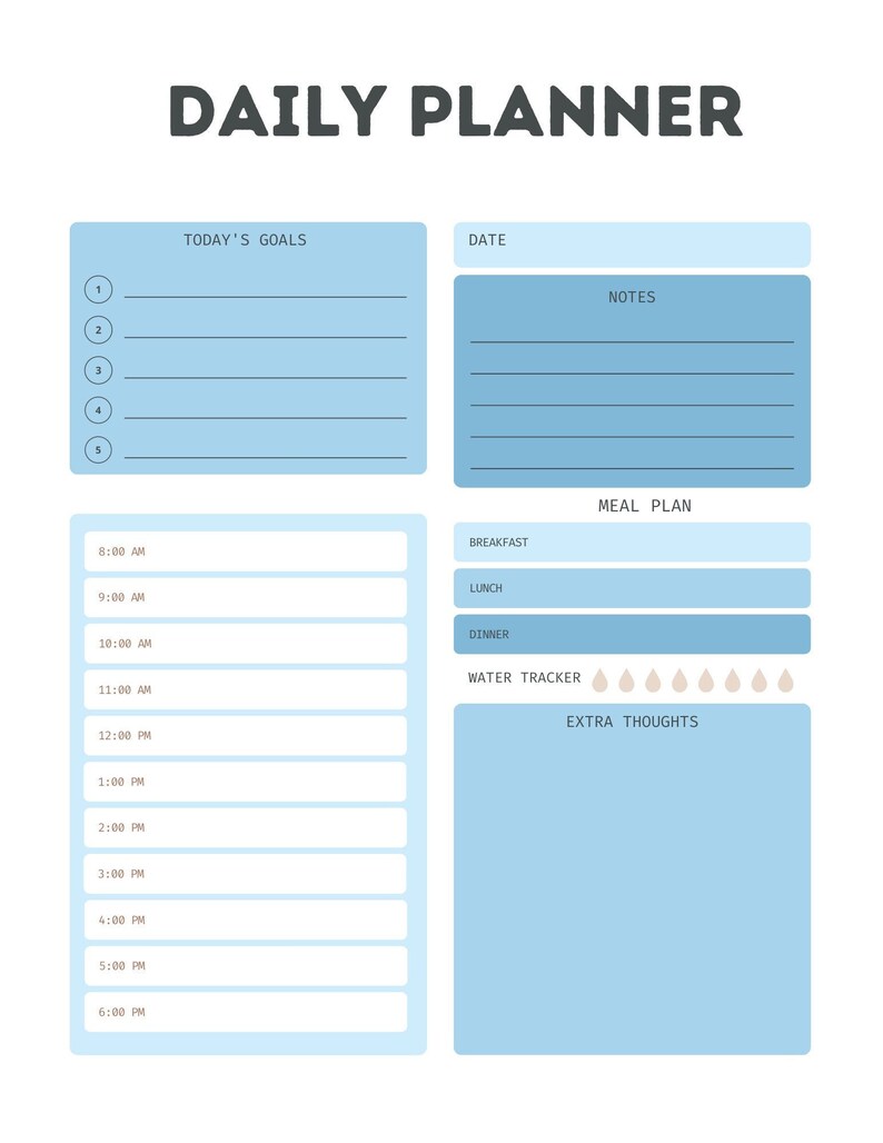 Digital Daily Planner, Printable Planner, Digital Download, to Do List ...