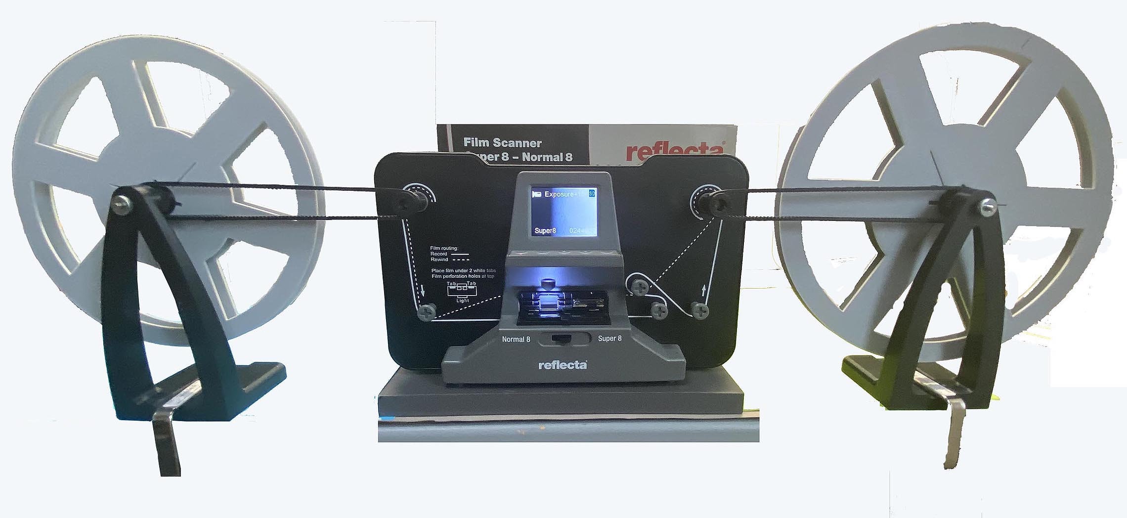 Super 8 Adapter Set for Film Scanners / up to 250 M Super 8 Film Reels ...