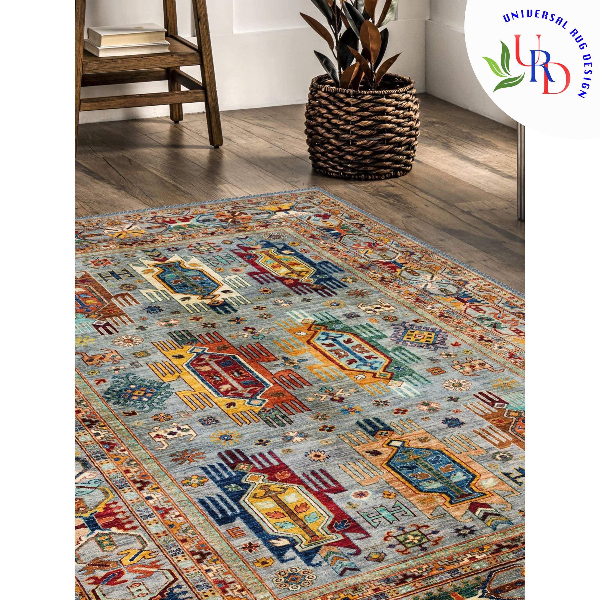Tile Pattern Rug|classy Kilim Design Turkish Carpet|ethnic Machine ...