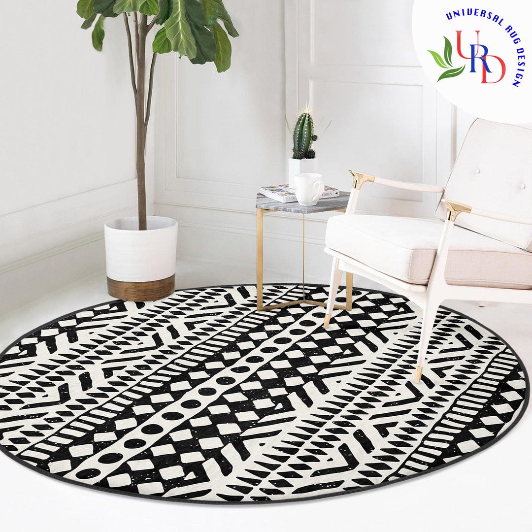 Nordic Round Carpet|geometric Circle Rug|aztec Home Decor|multi-purpose ...