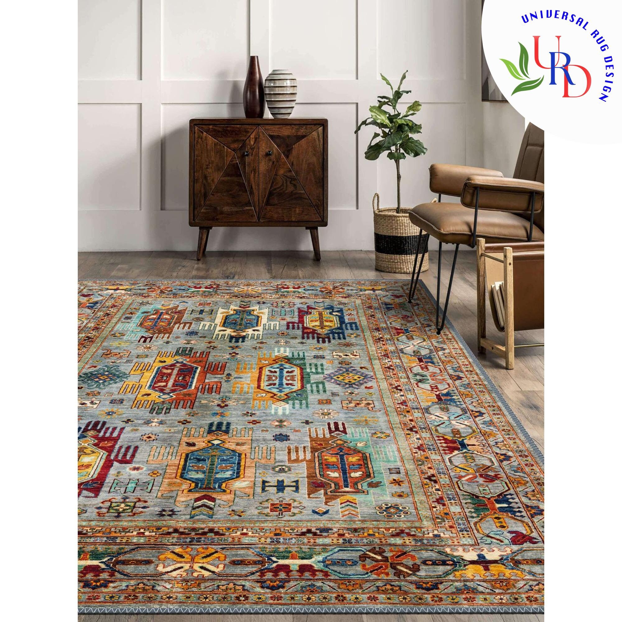 Tile Pattern Rug|classy Kilim Design Turkish Carpet|ethnic Machine ...
