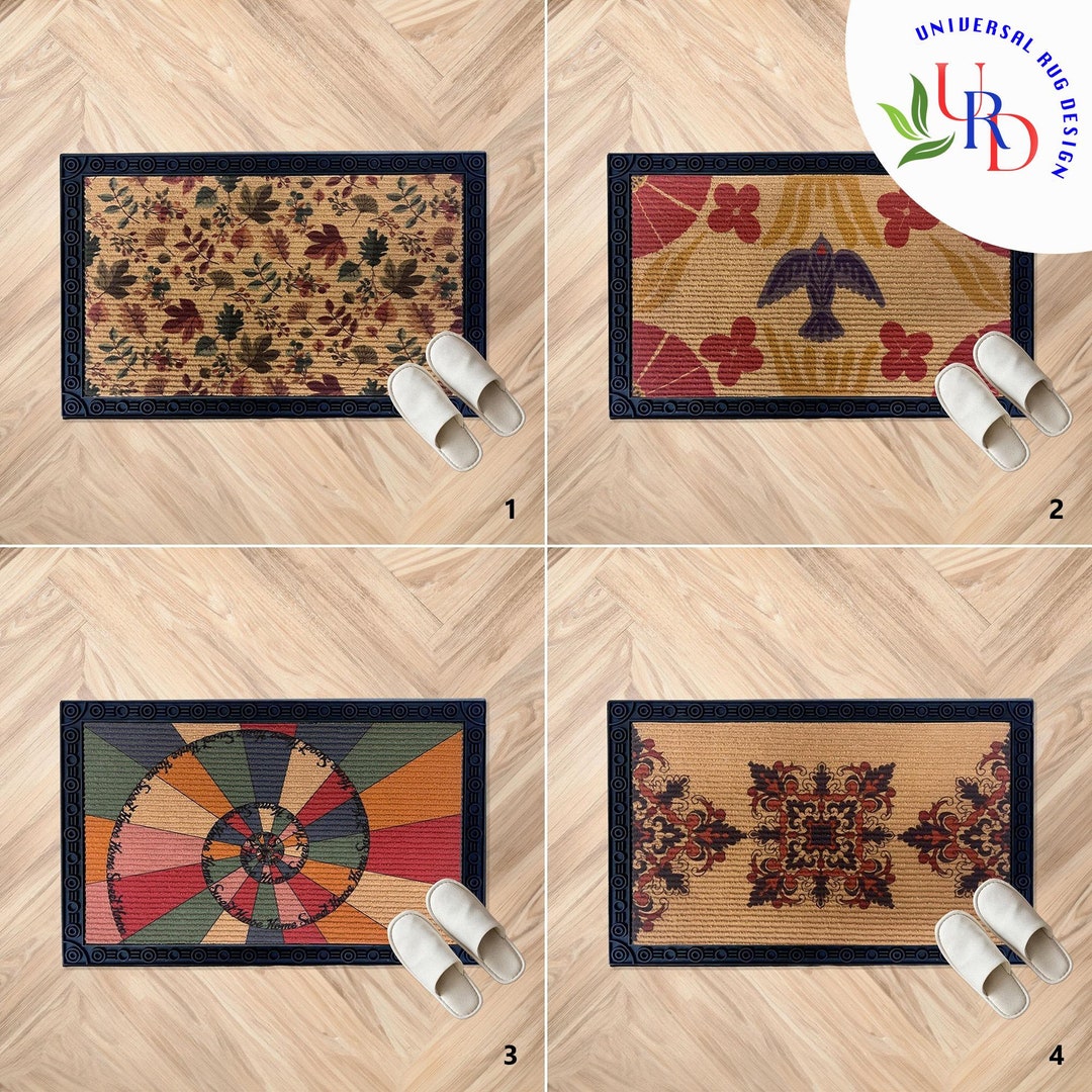 Leaf Print Doormat,non-removable PVC Base Doormats,bird Entryway Rug ...