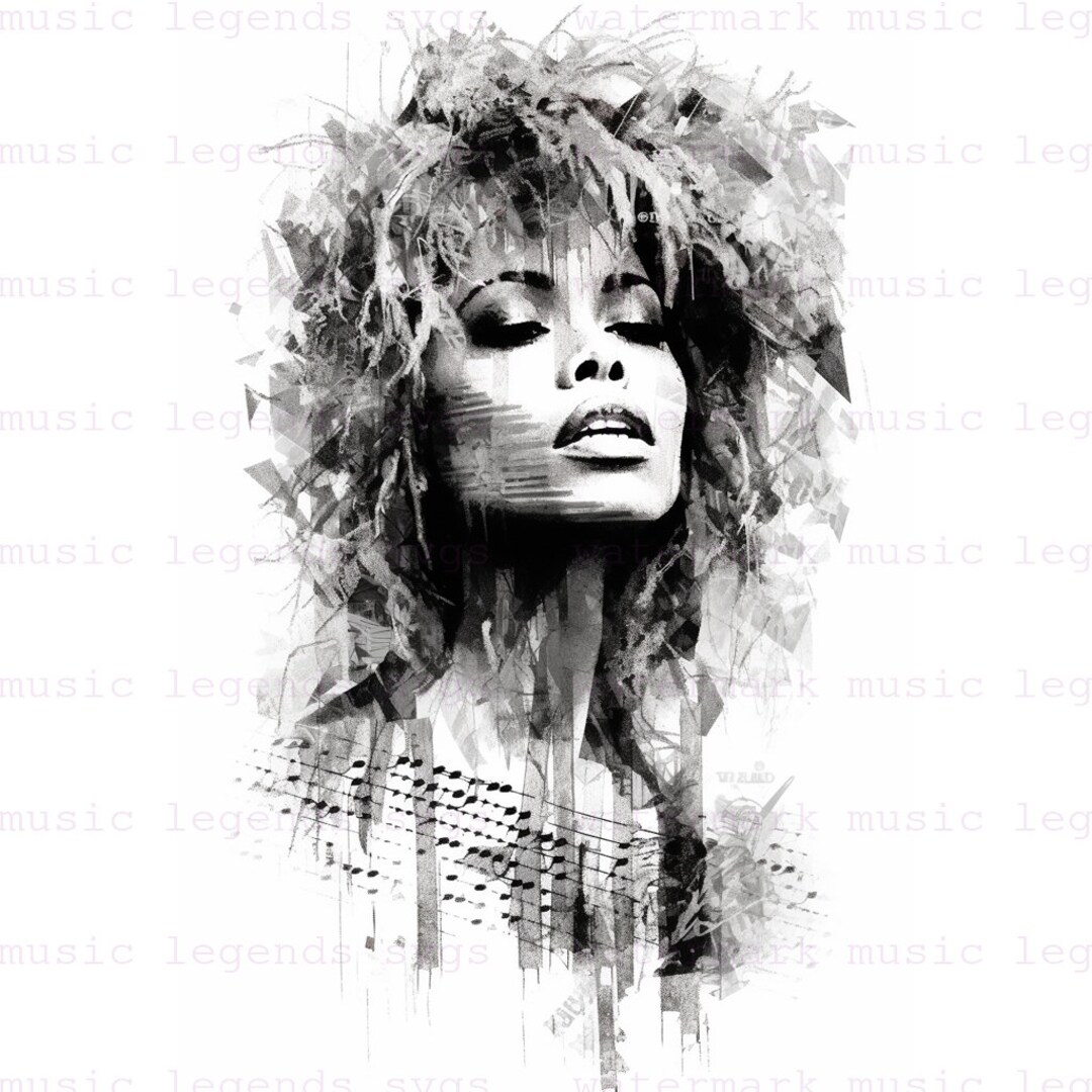 Soulful Remembrance Tina Turner SVG Portrait Artwork - Etsy