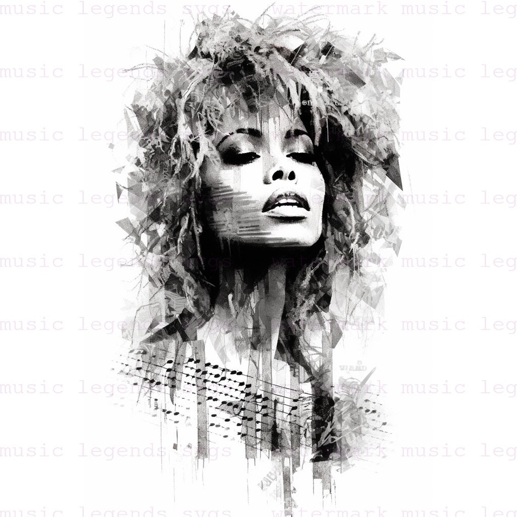 Soulful Remembrance Tina Turner SVG Portrait Artwork - Etsy