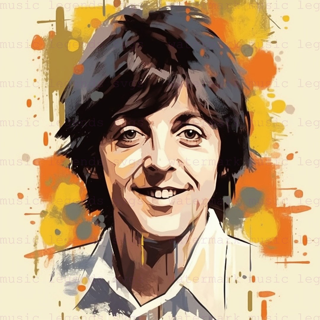 Paul Mccartney Art Portrait Watercolor Digital SVG/PNG - Etsy