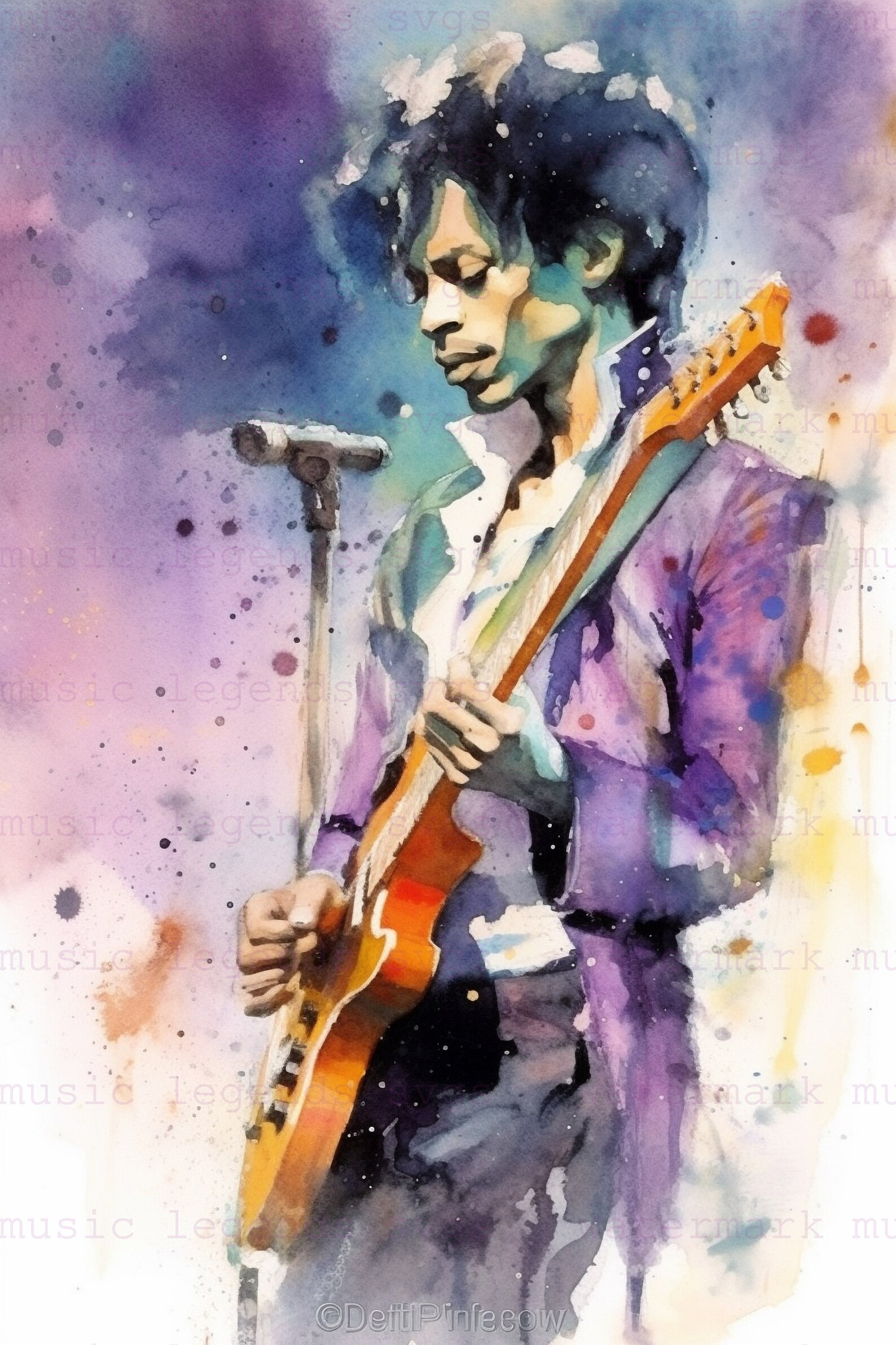 Prince's Melodic Reverie ,digital Portrait Artwork Bundle - Etsy