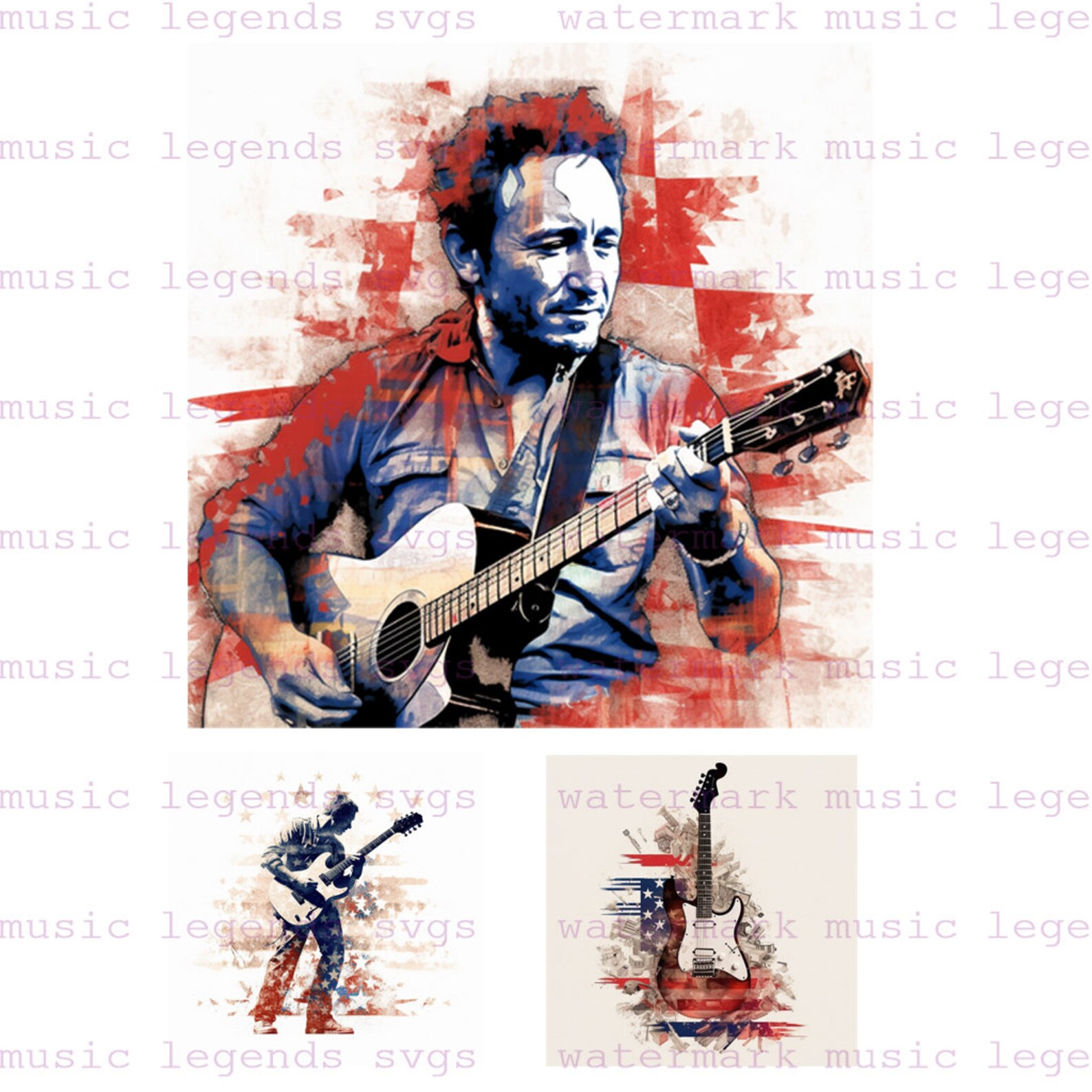 4th of July Bruce Springsteen Portrait Trilogy SVG/PNG/JPG - Etsy