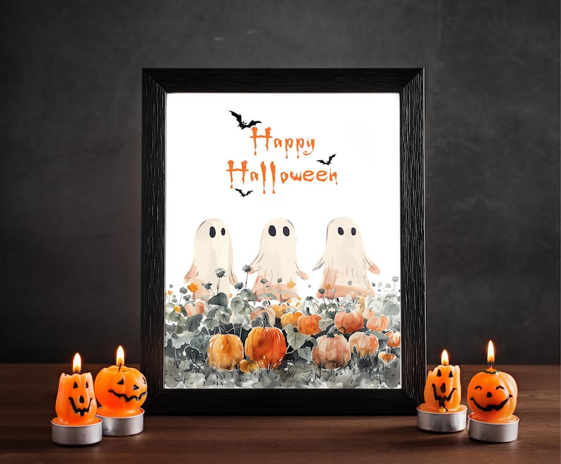 Cute Halloween Printable Wall Art, Home Decor Art Print, Halloween ...