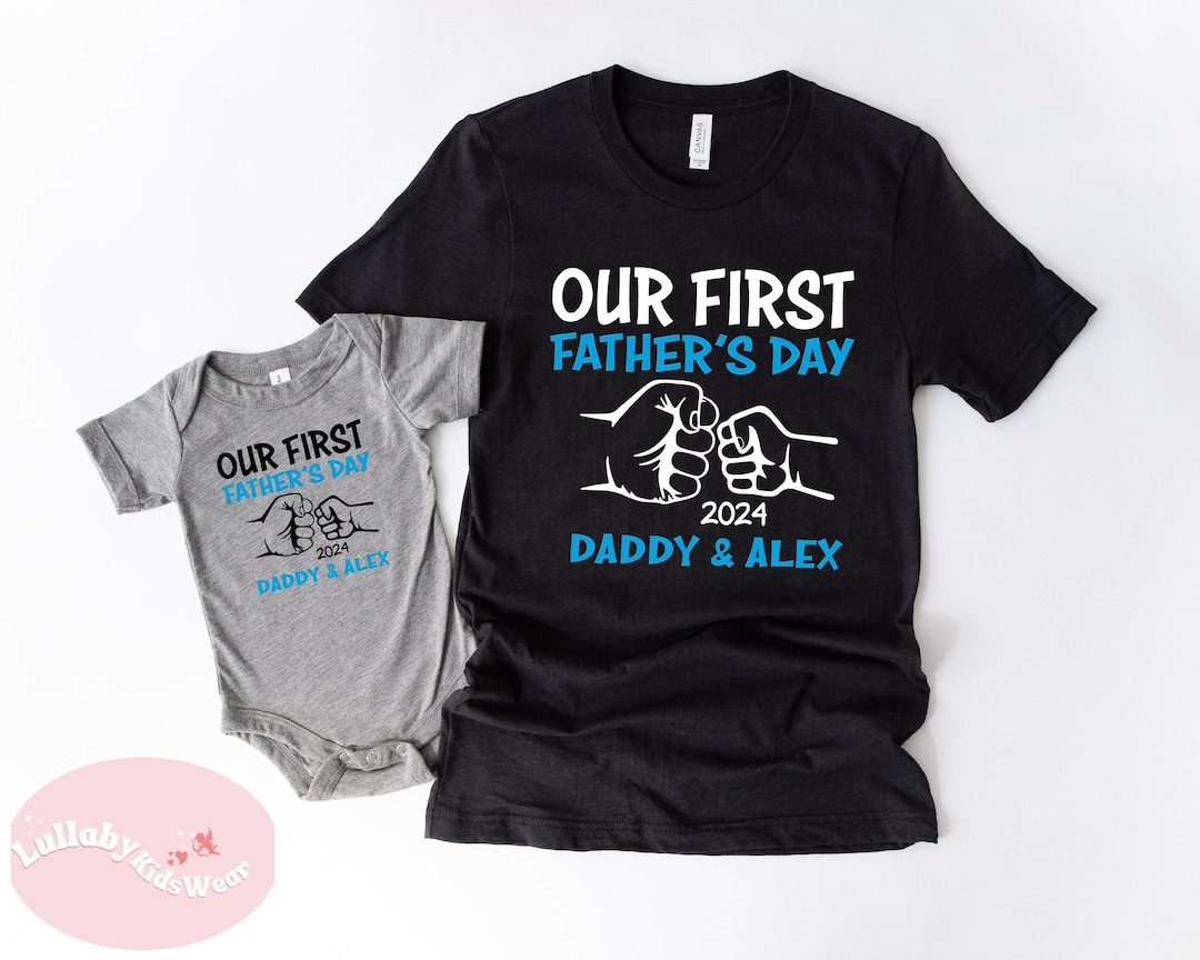 Our First Father's Day Matching Shirt and Bodysuit With Custom Names ...