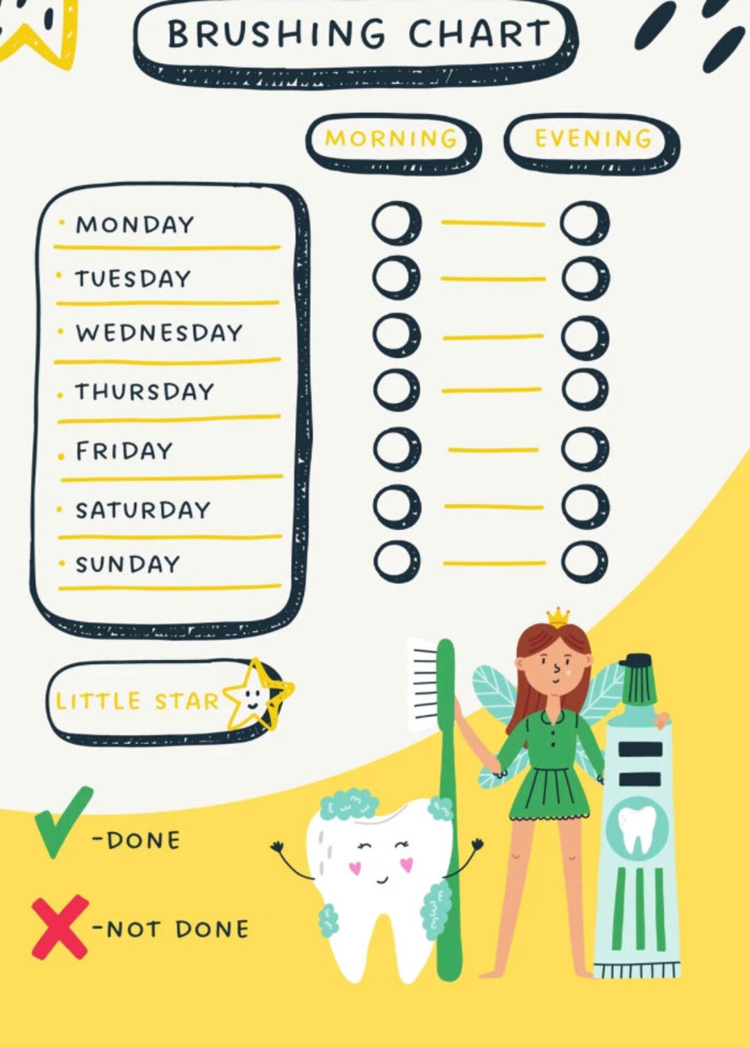 Tooth Brushing Chart! - Etsy
