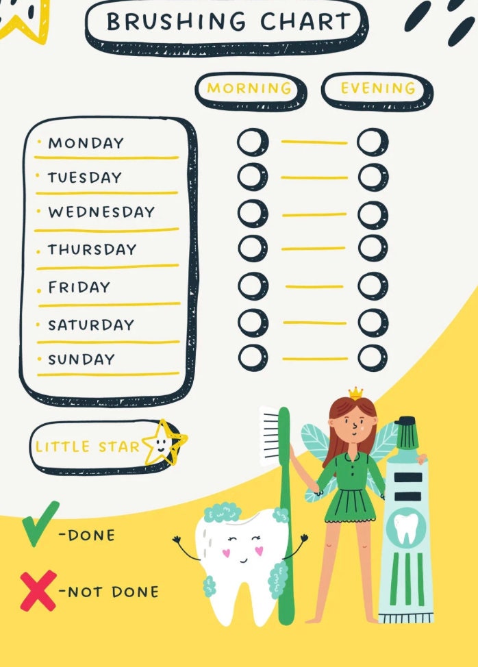 Tooth Brushing Chart! - Etsy