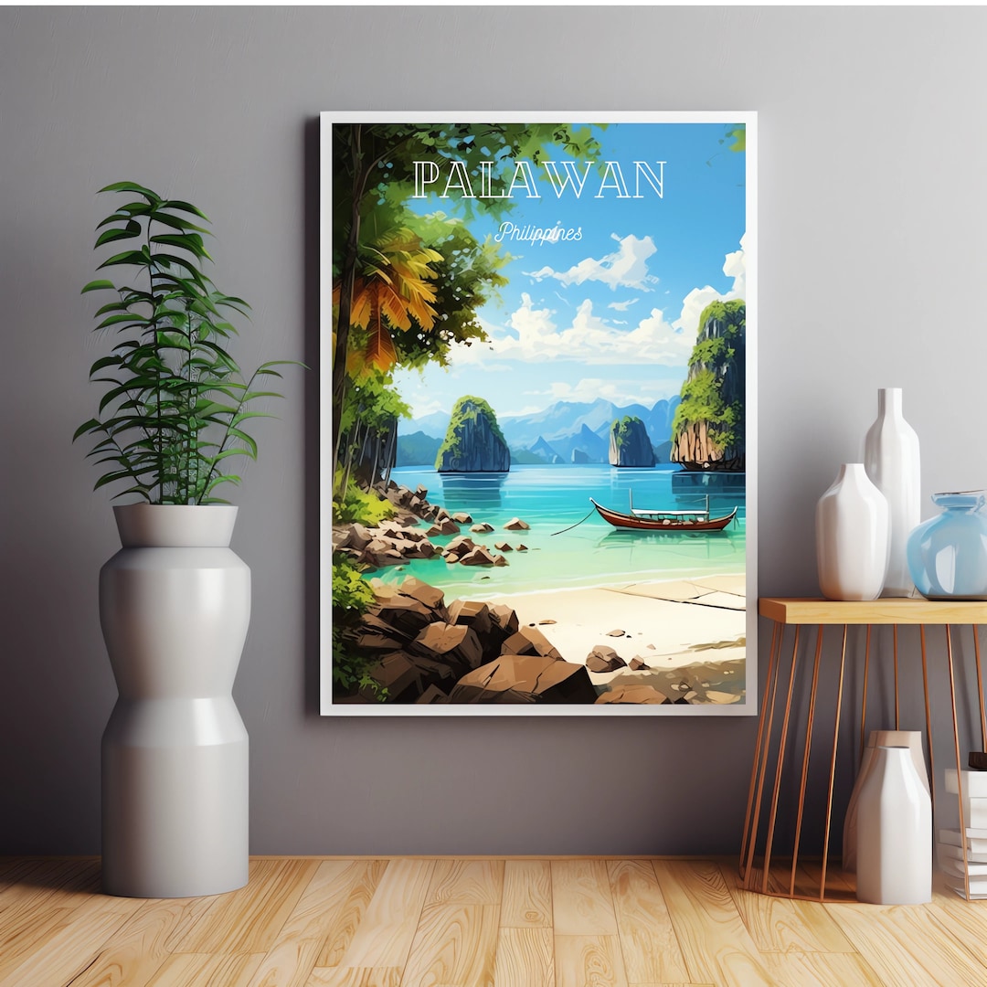 Palawan Poster, Palawan Wall Art, Palawan Travel Print, Housewarming ...