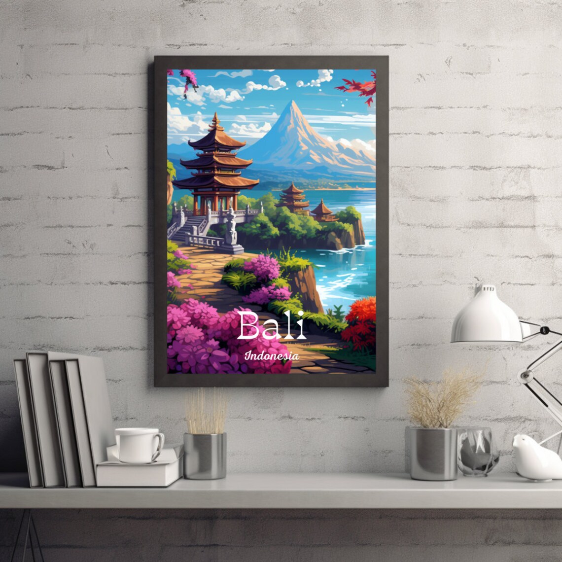 Bali Poster, Balinese Travel Poster, Tropical Print of Bali, Bali Wall ...