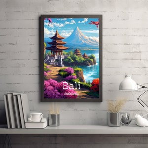Bali Poster, Balinese Travel Poster, Tropical Print of Bali, Bali Wall ...
