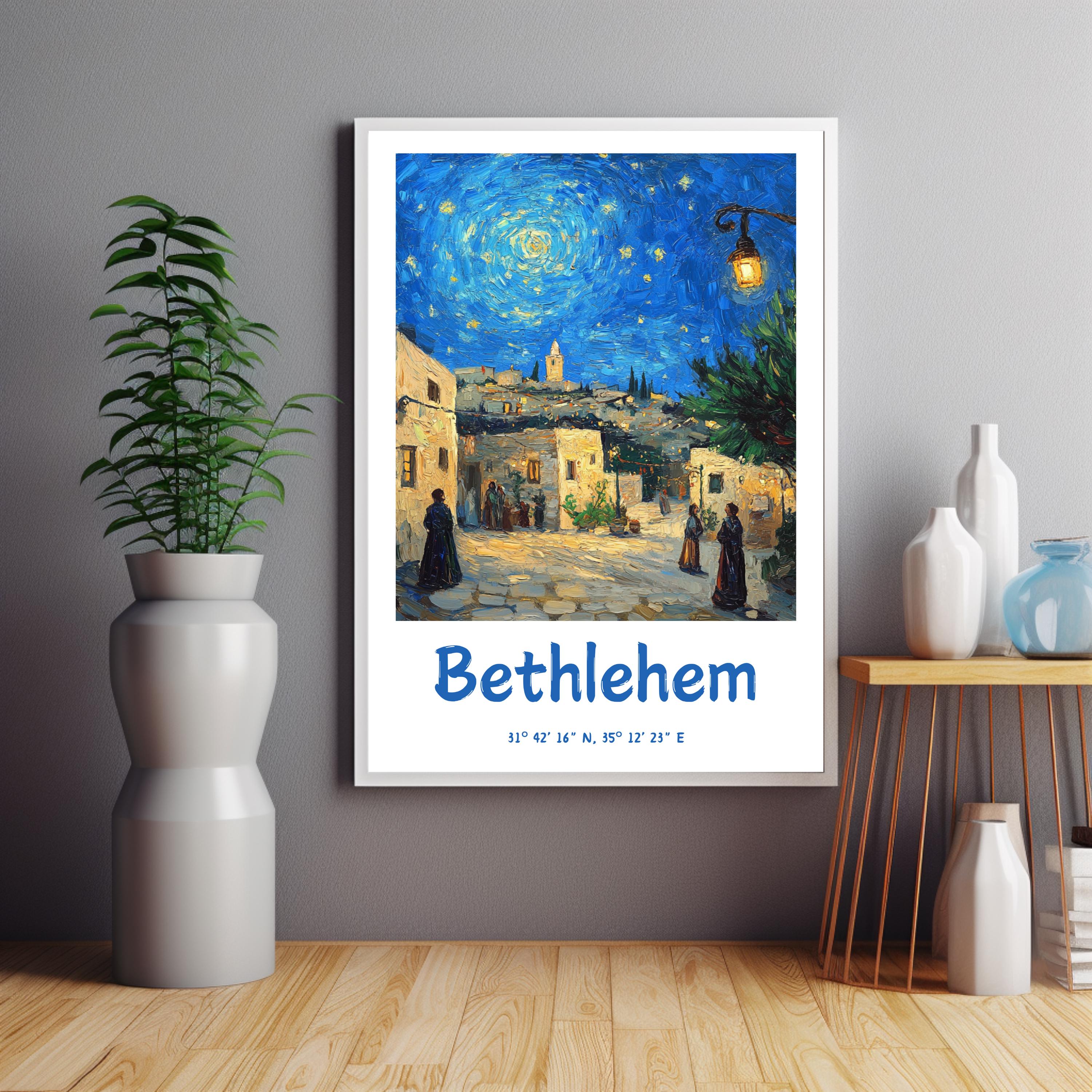 Bethlehem Poster, Bethlehem Print, Bethlehem Wall Art, Christmas Gift ...