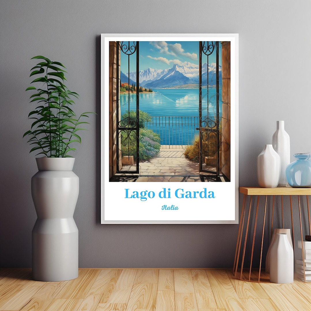 Lago Di Garda Poster, Gardasee, Italy Art, Gardasee Traditioneller ...