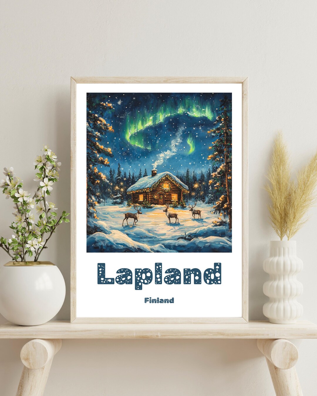 Lapland Winter Wonderland Poster, Cozy Home Decor, Christmas Wall Art ...