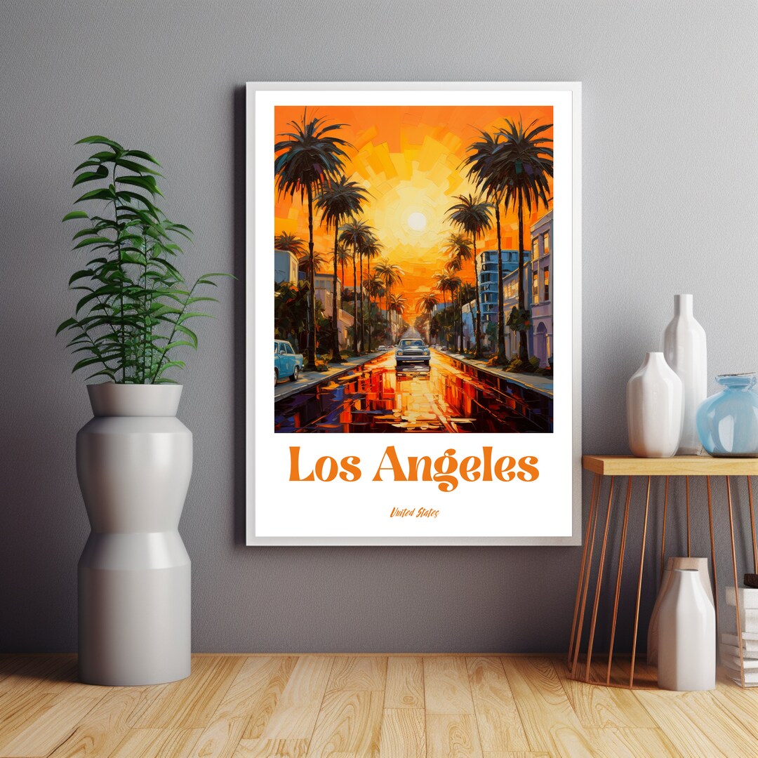 Los Angeles Poster, Beverly Hills Poster, Los Angeles Travel Art Print ...