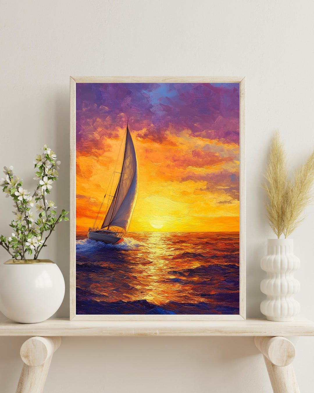 Sailing Poster, Ocean Decor, Beach House Wall Art, Vintage Sailboat ...