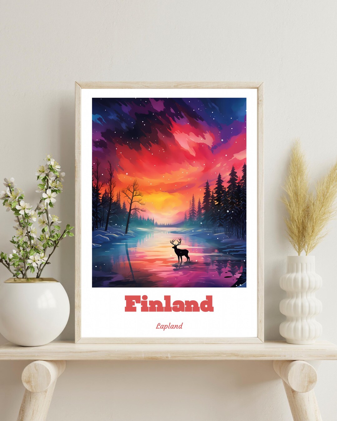 Lapland Poster, Lapland Travel Print, Scandinavia Travel Gift ...