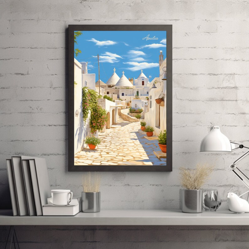 Apulia Poster, Apulia Travel Poster, Apulia Wall Art, Puglia Wall Art ...