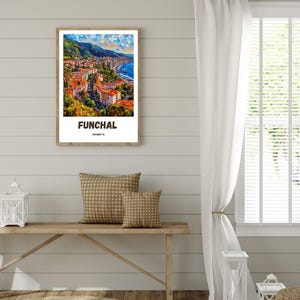Funchal Poster, Madeira Poster, Funchal Madeira Print, Portugal Wall ...