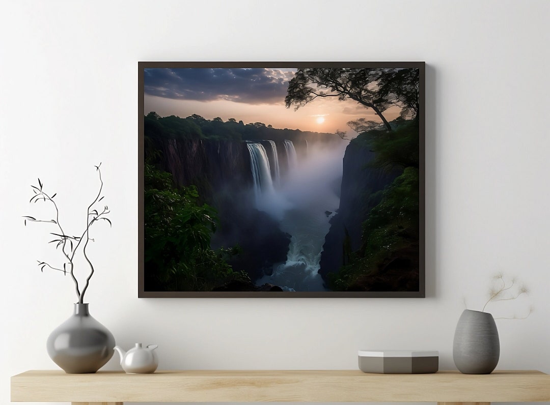 Victoria Falls Poster, Victoria Falls Art Print, Africa Travel Poster ...