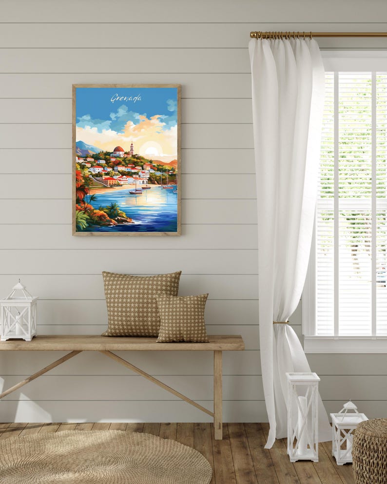 Póster de Granada, Impresión de Granada, Impresión de viaje al Caribe ...