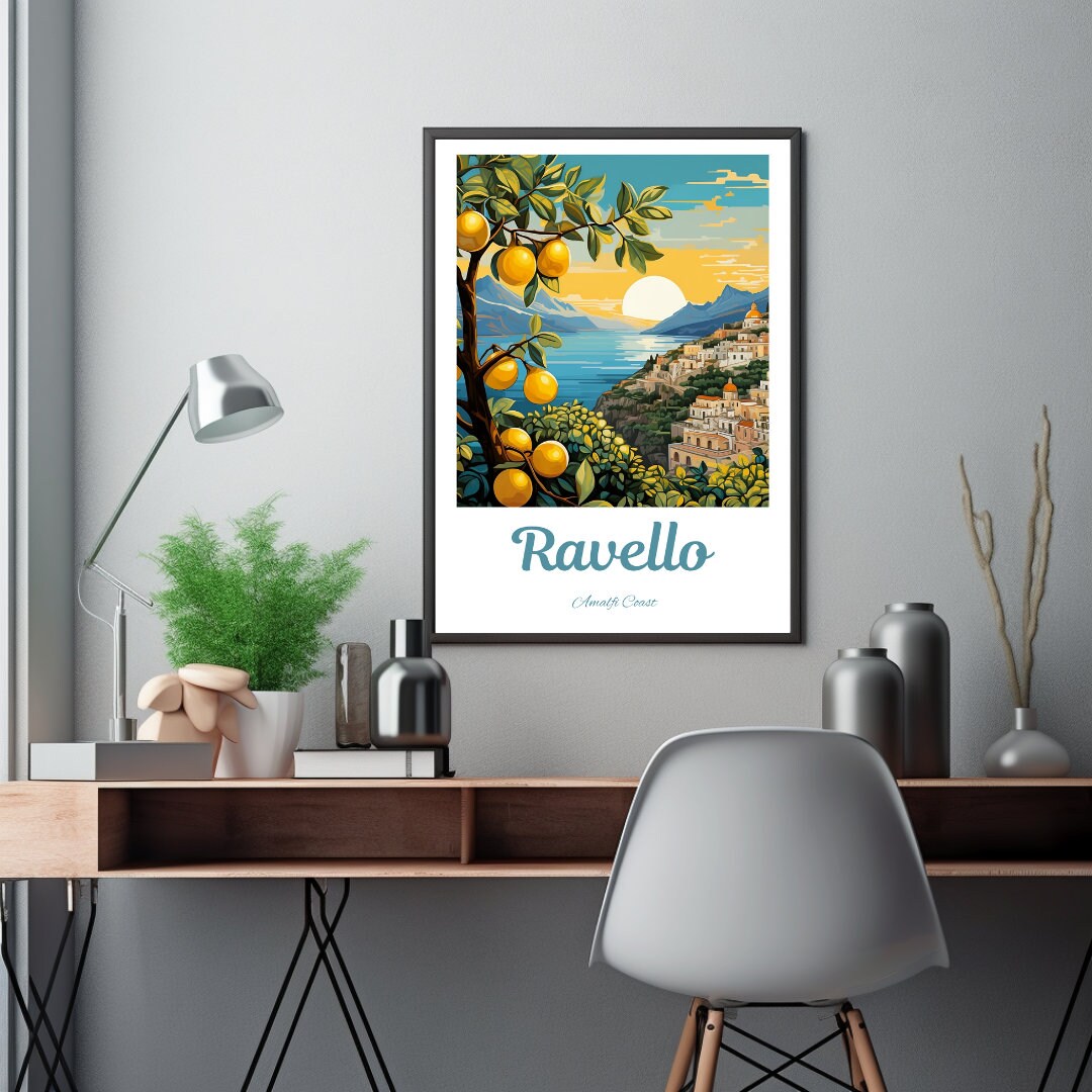Ravello Poster, Amalfi Coast Traditional Travel Print, Ravello Print ...