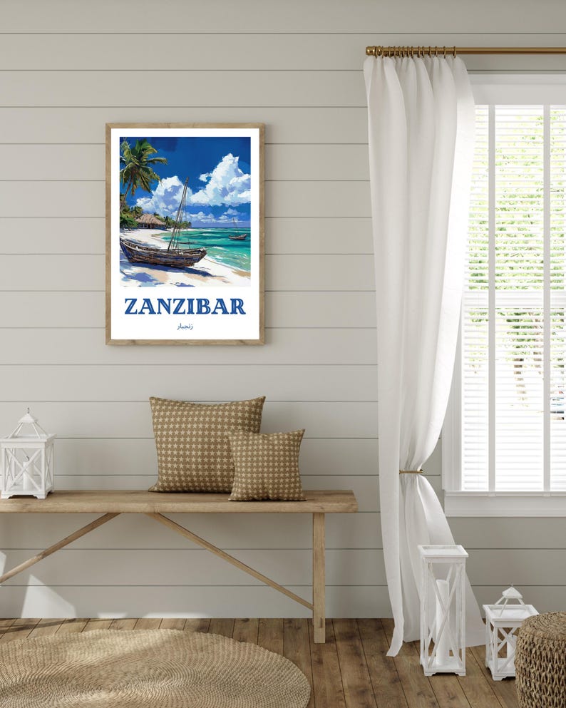 Zanzibar Beach Poster, Zanzibar Ocean Decor, Zanzibar Travel Print ...