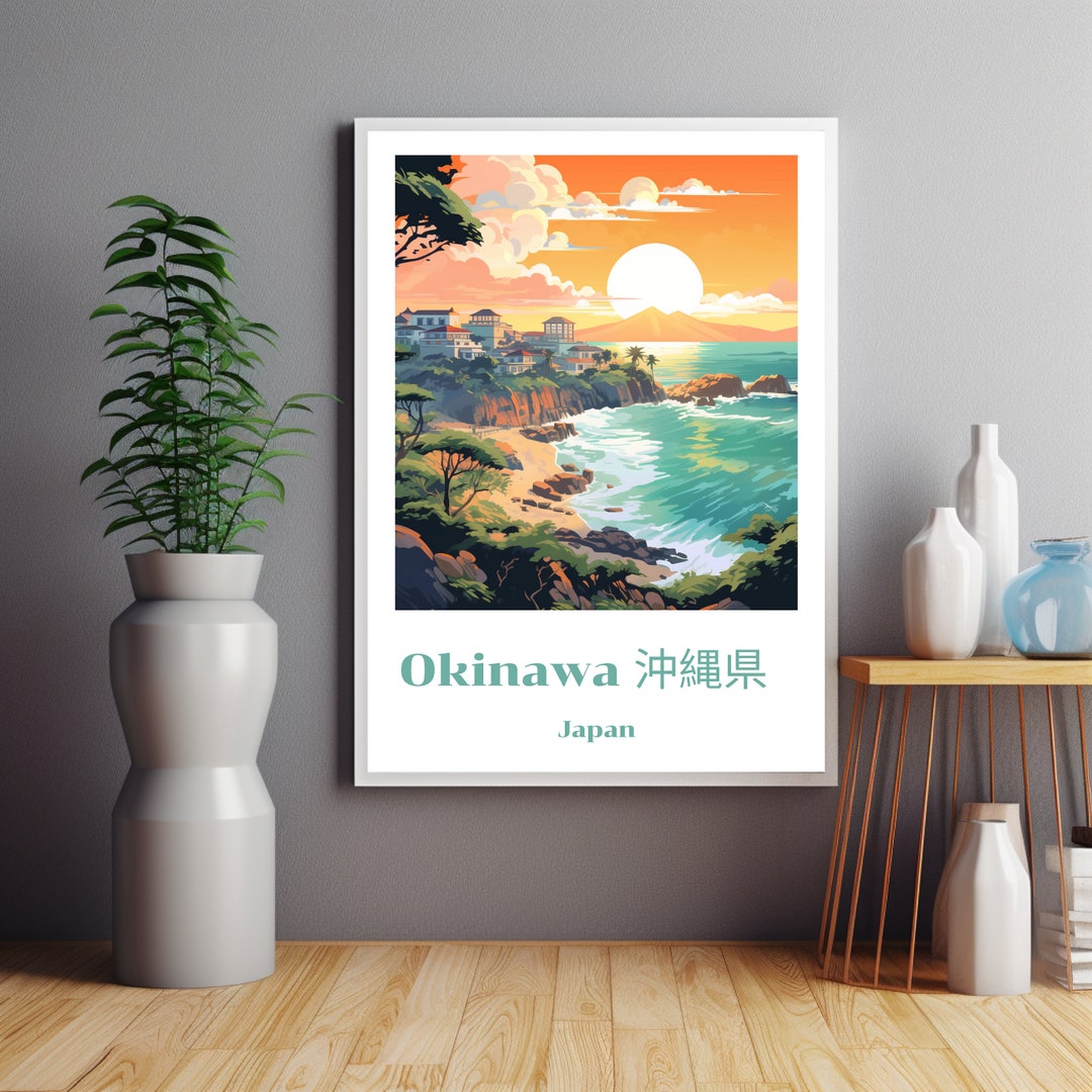 Okinawa Poster, Okinawa Travel Print, Naha Poster, Japan Art, Okinawa ...