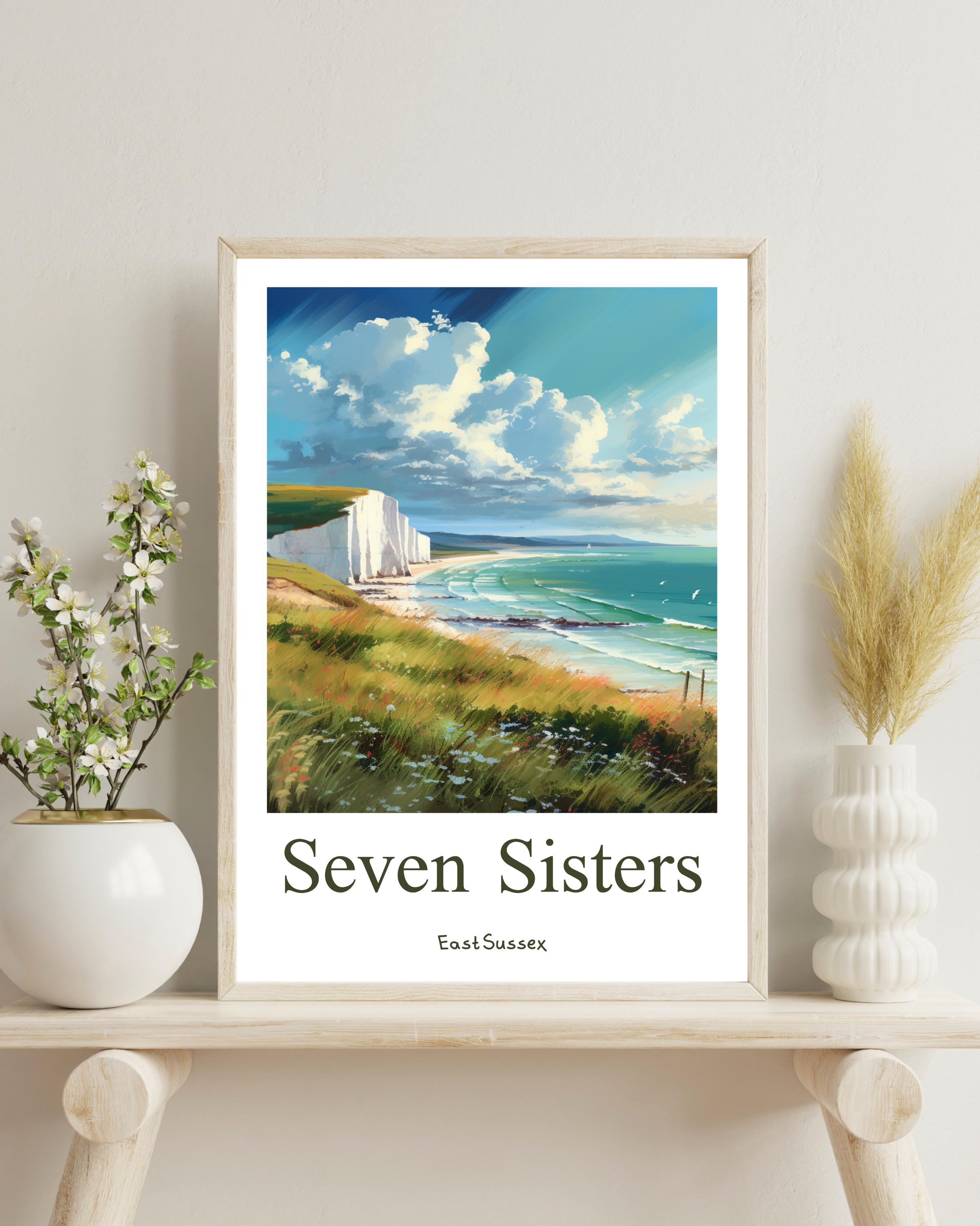Seven Sisters Posters, Seven Sisters Travel Print, Seven Sisters Wall ...