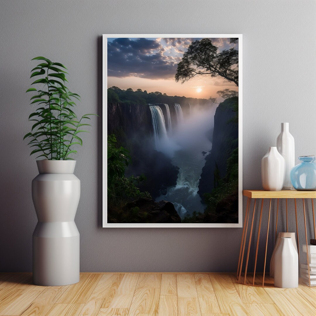 Victoria Falls Poster, Victoria Falls Art Print, Africa Travel Poster ...
