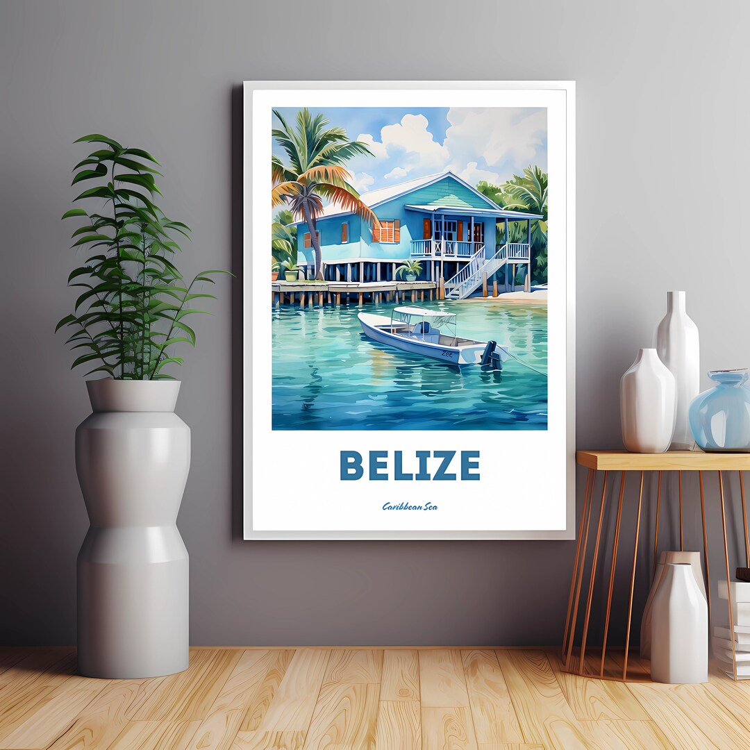 Belize Poster, Belize Wall Art, Caribbean Poster,belize Traditional ...