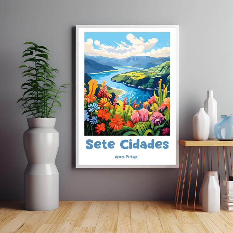 Sete Cidades Poster, Azores Poster, Azores Travel Print, Azores ...