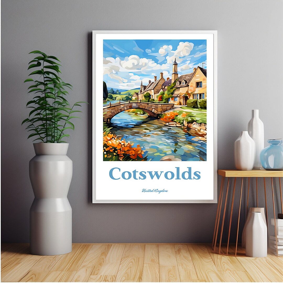 Cotswolds Poster, Cotswolds Travel Print, United Kingdom Poster ...