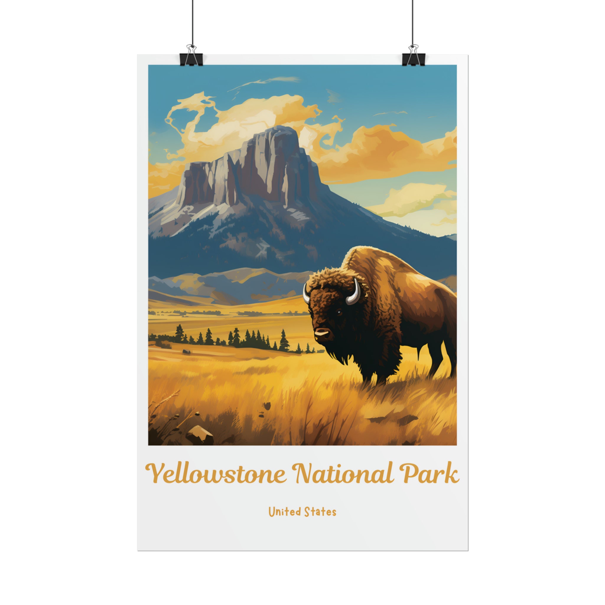 Yellowstone National Park Poster, Yellowstone National Park Travel ...