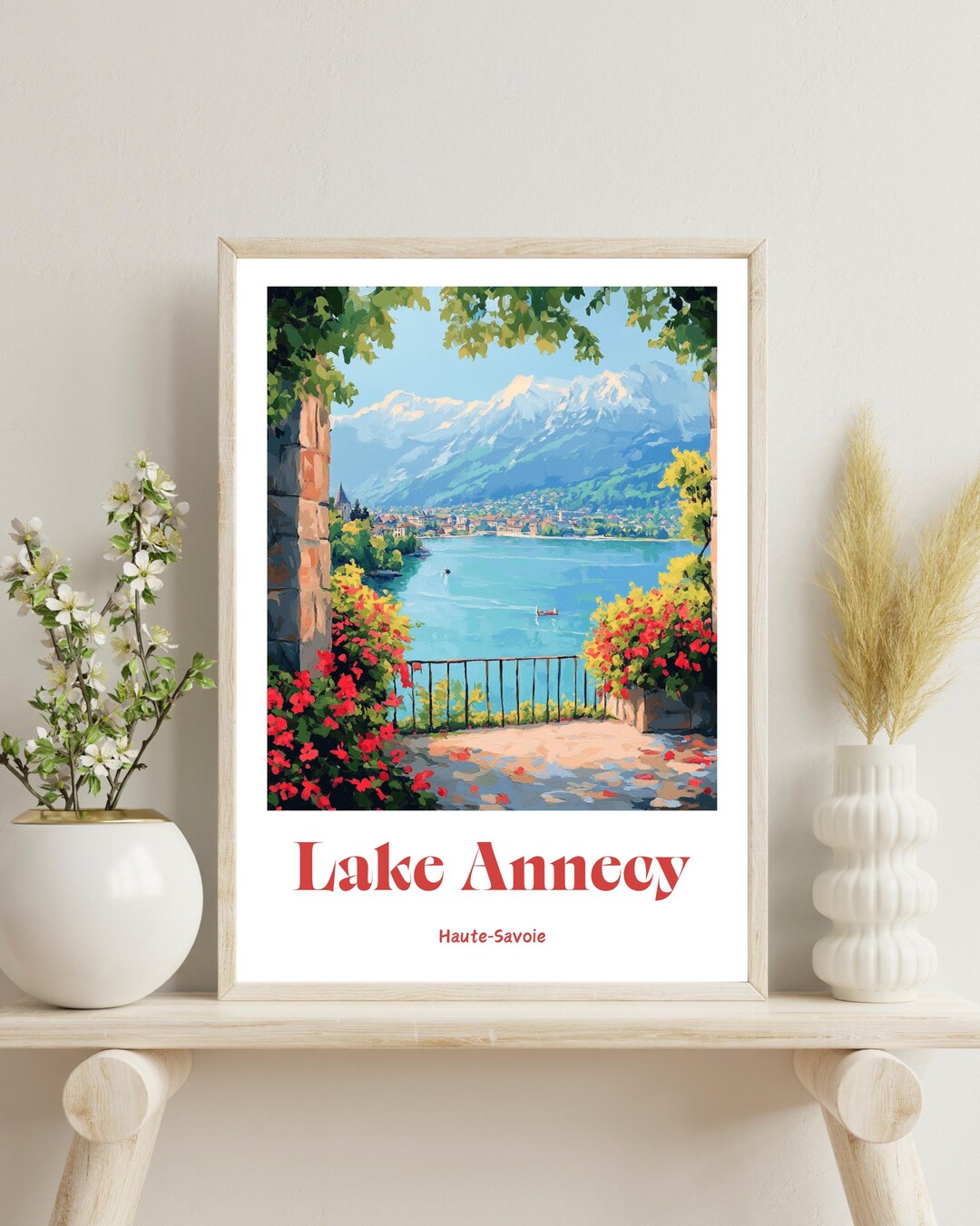 Lake Annecy Poster, Annecy France Travel Print, Lake Annecy France Art ...